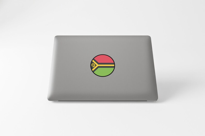 Vanuatu Flag Circle Sticker Decal - Etsy
