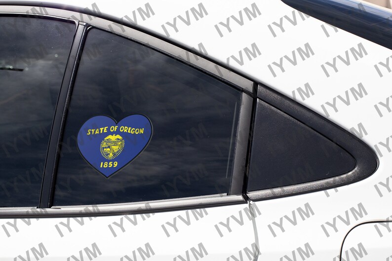 State of Oregon Flag Heart Sticker Decal USA Oregon State Salem the ...