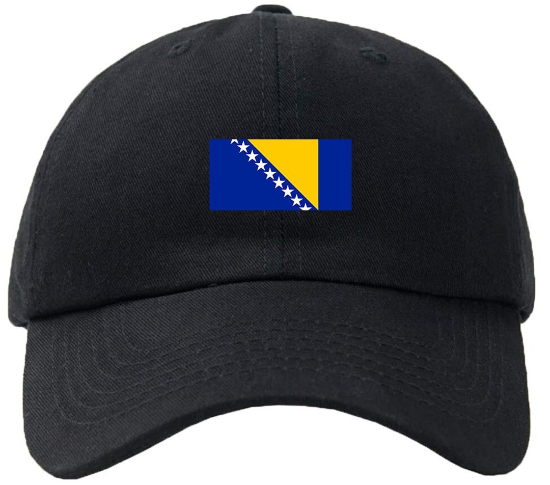 Bosnia and Herzegovina Flag Baseball Cap Hat Hook & Loop Closure ...
