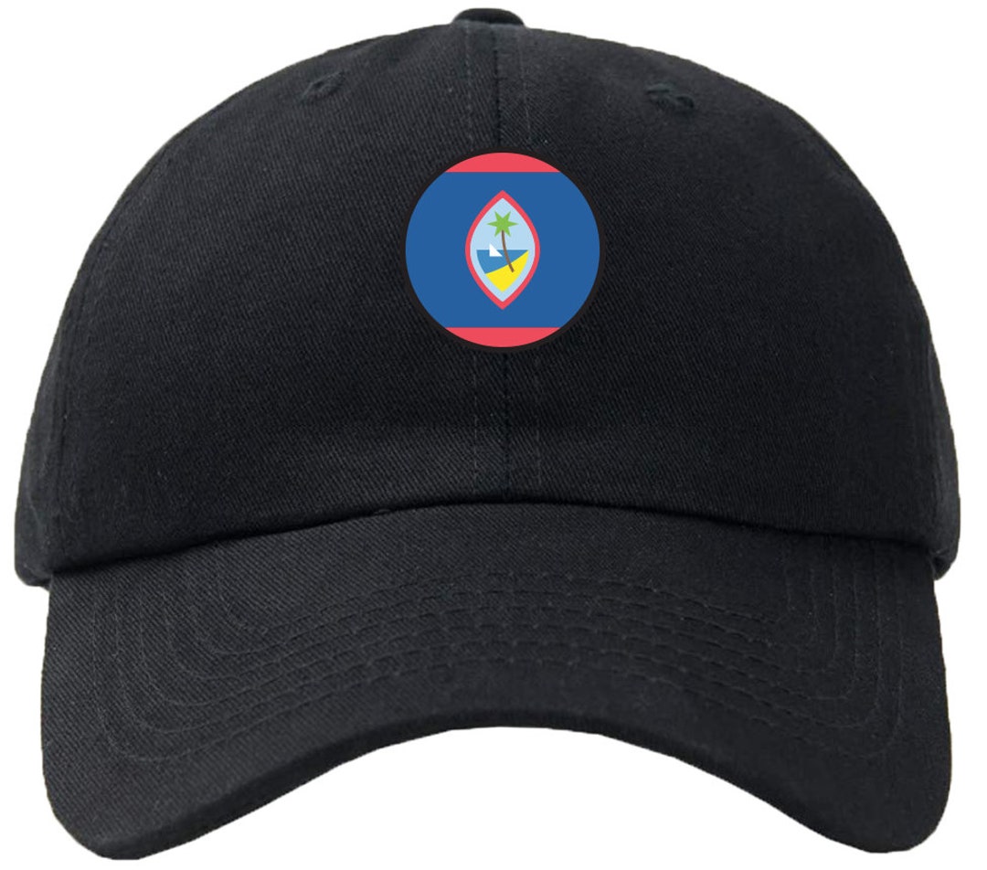 Guam Flag Circle Baseball Cap Hat Hook & Loop Closure - Etsy