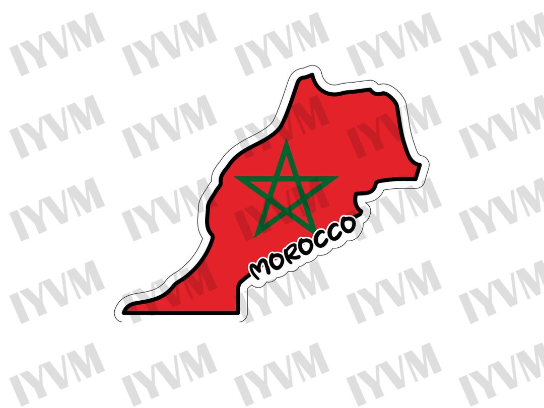 Morocco Map Flag Sticker Decal / Kingdom of Morocco / المملكة المغربية ...