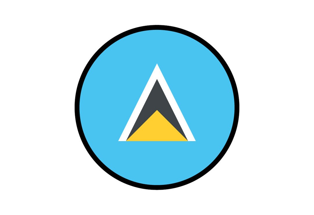 Saint Lucia Flag Circle Sticker Decal - Etsy