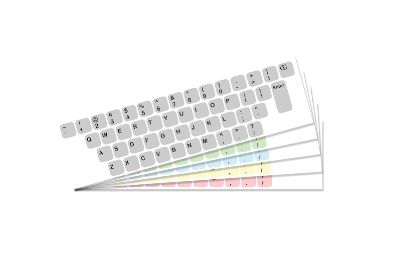 Standard English Keyboard Sticker QWERTY Dvorak Colemak Vinyl - Etsy