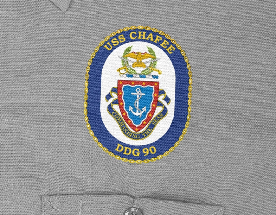 USS Chafee DDG-90 Badge Iron on Heat Transfer Vinyl HTV Arleigh Burke ...