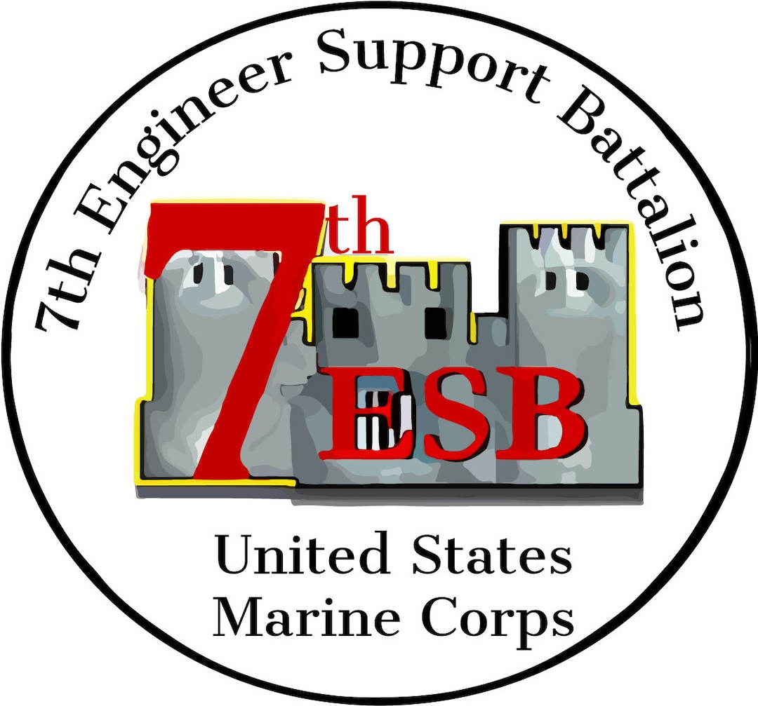 US Marine Corps Badge Sticker Decal 7th Engineer Support Battalion Car ...