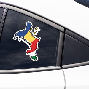 Seychelles Map Flag Sticker Decal - Etsy