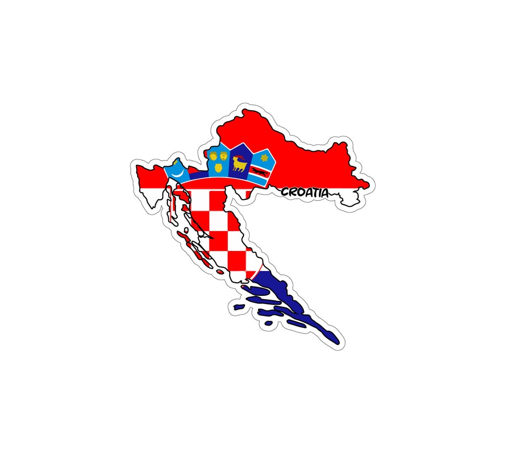 Croatia Map Flag Sticker Decal - Etsy