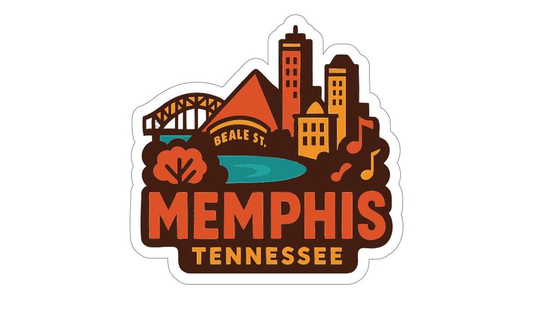 Memphis Tennessee Sticker Decal Vinyl Die-cut City Skyline Landmark ...