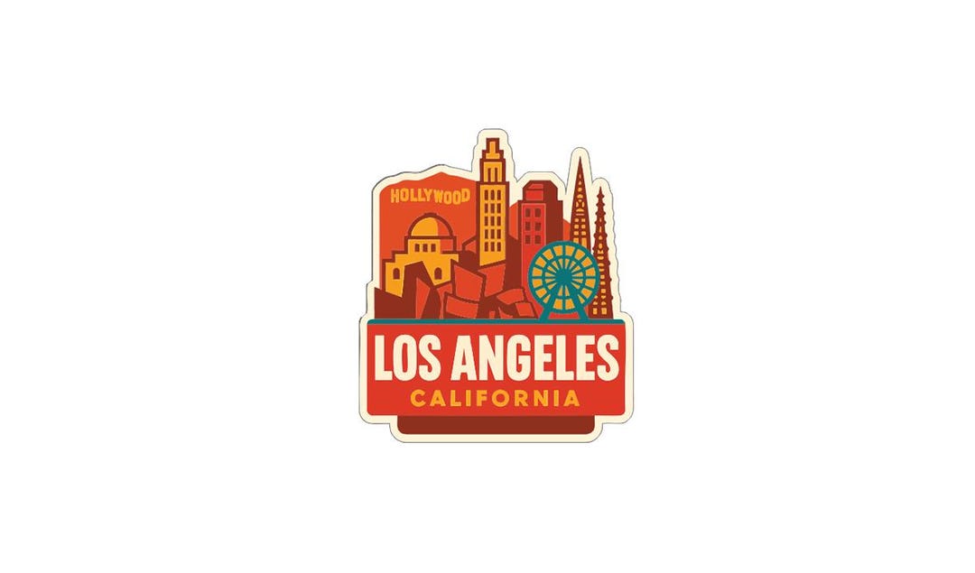 Los Angeles California Sticker Decal Vinyl Die-cut City Skyline ...