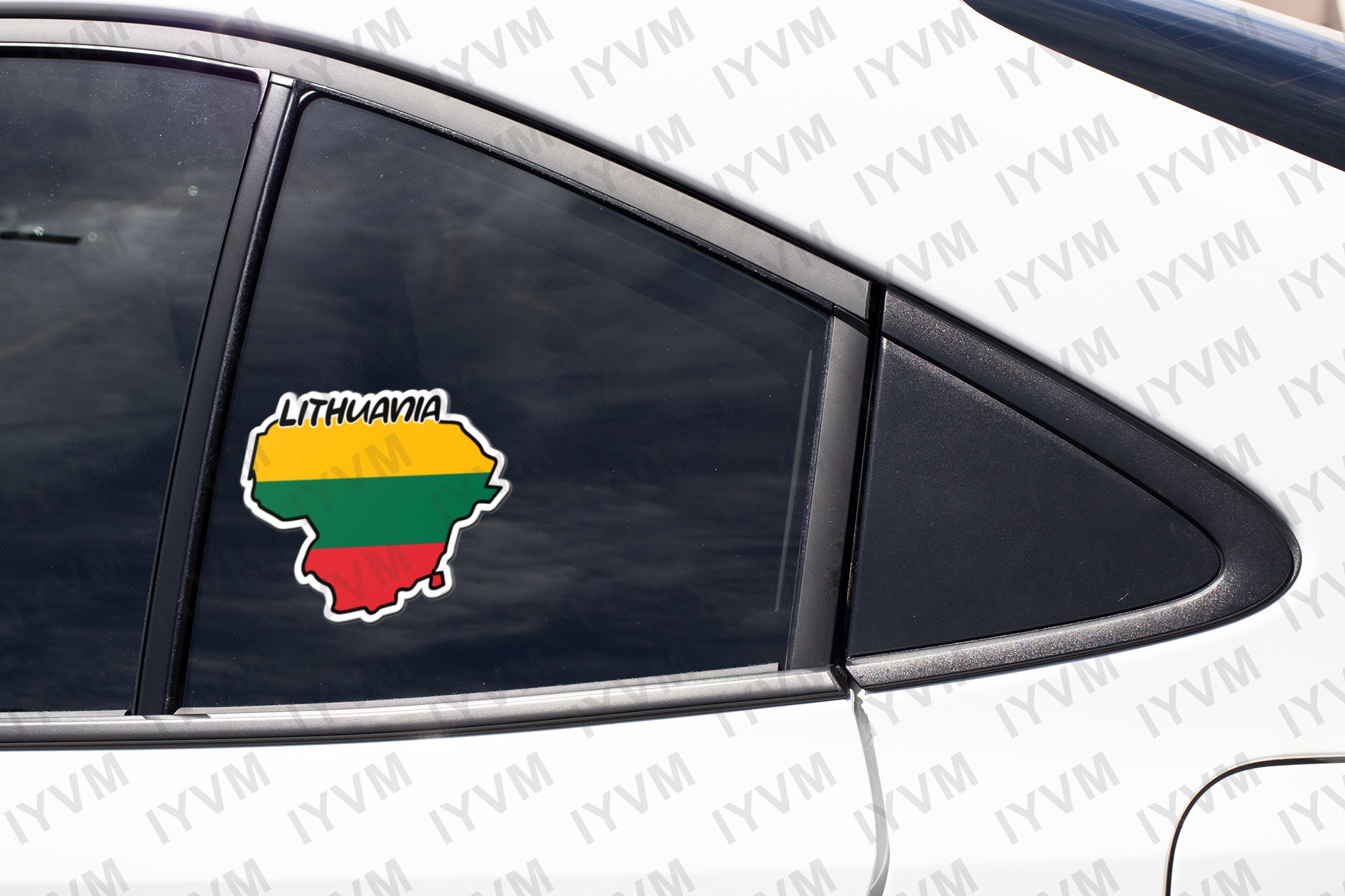 Lithuania Map Flag Sticker Decal / Republic of Lithuania / Lietuvos ...