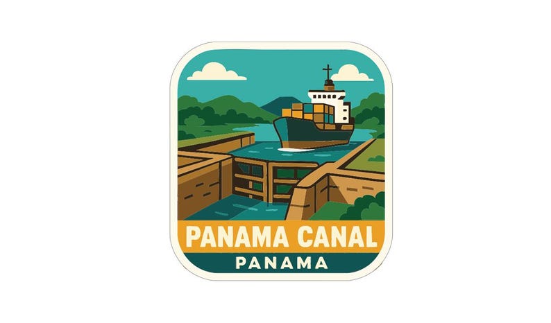 Panama Canal Panama Sticker Decal Vinyl Die-cut Symbolic Landmark ...