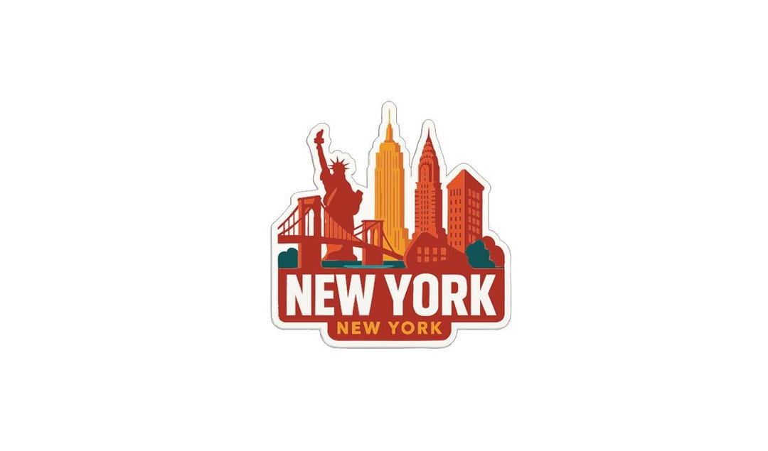 New York New York Sticker Decal Vinyl Die-cut City Skyline Landmark ...