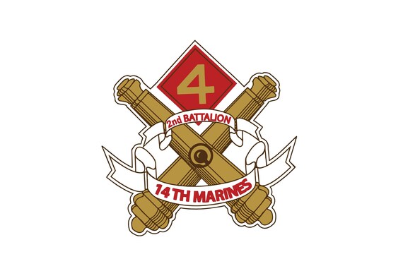 US Marine Corps Badge Sticker Decal 2nd Battalion 14th Marines - Etsy