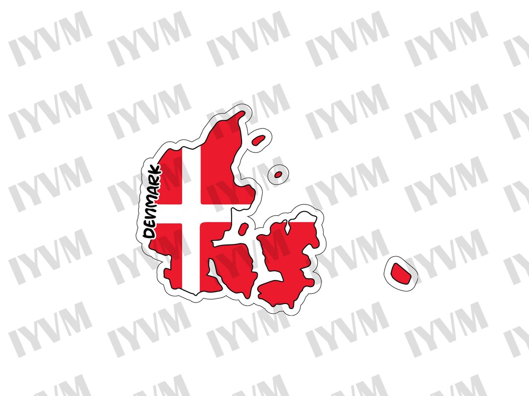 Denmark Map Flag Vinyl Decal Sticker - Etsy
