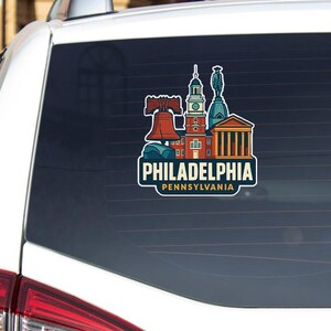 Philadelphia Sticker Decal Vinyl Die-cut City Skyline Landmark Design ...