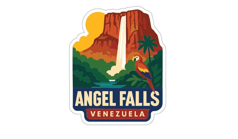 Angel Falls Venezuela Sticker Decal Vinyl Die-cut City Skyline Landmark ...