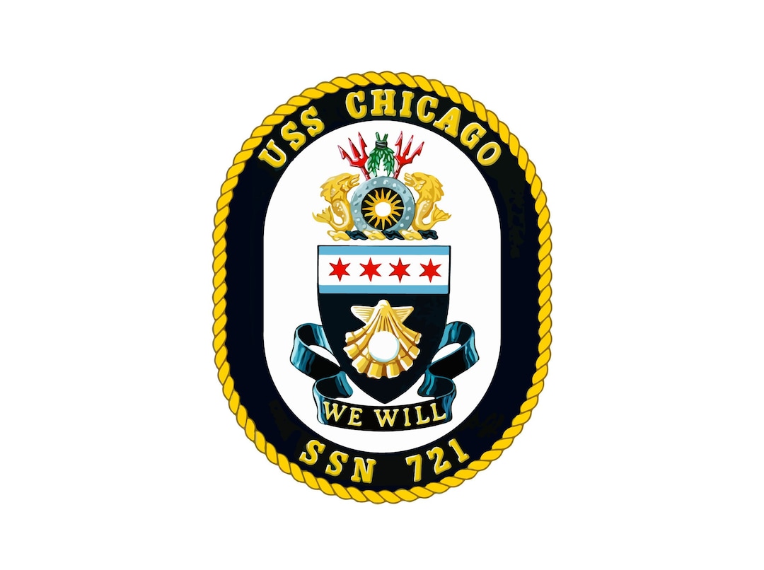 USS Chicago SSN-721 Badge Sticker Decal Los Angeles Class Attack ...