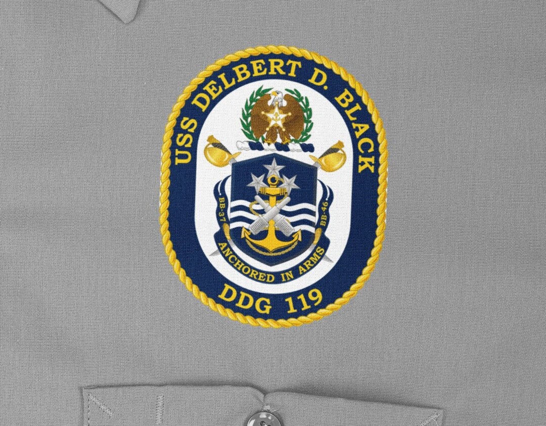 USS Delbert D. Black DDG-119 Badge Iron on Heat Transfer Vinyl HTV ...