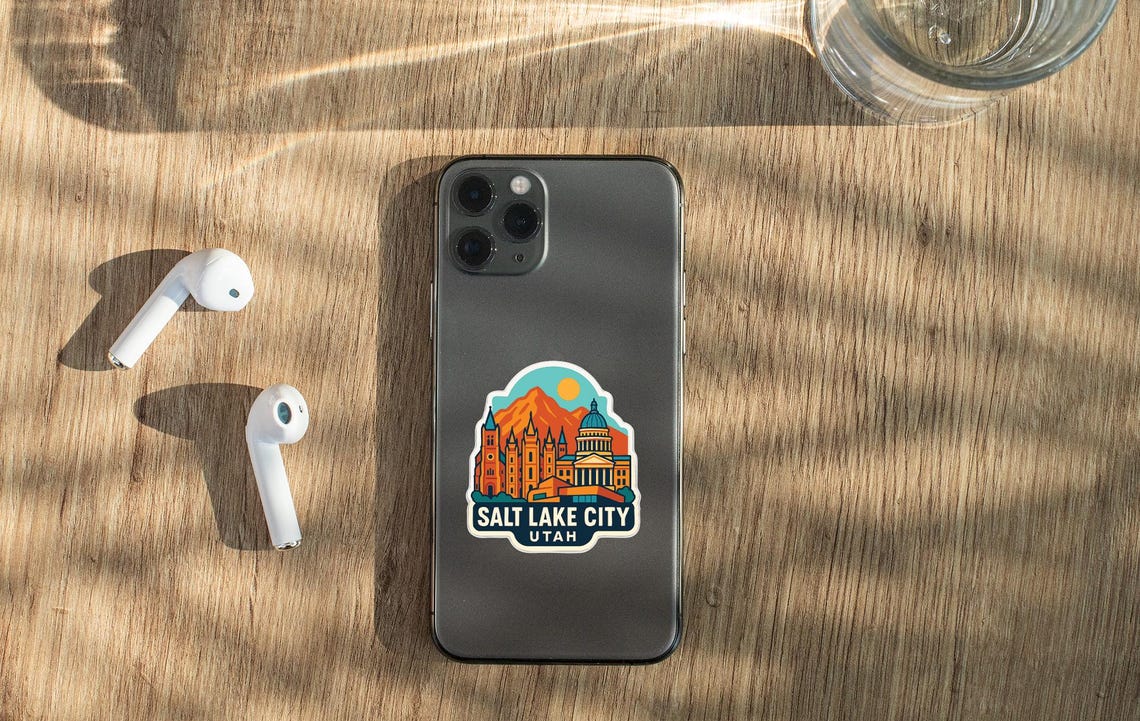 Salt Lake City Sticker Decal Vinyl Die-cut City Skyline Landmark Design ...