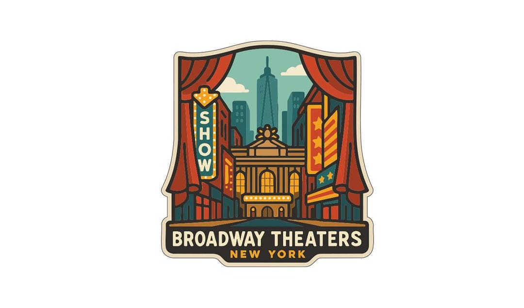 Broadway Theaters New York Sticker Decal Vinyl Die-cut Symbolic ...