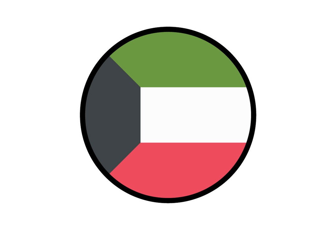 Kuwait Flag Circle Sticker Decal - Etsy