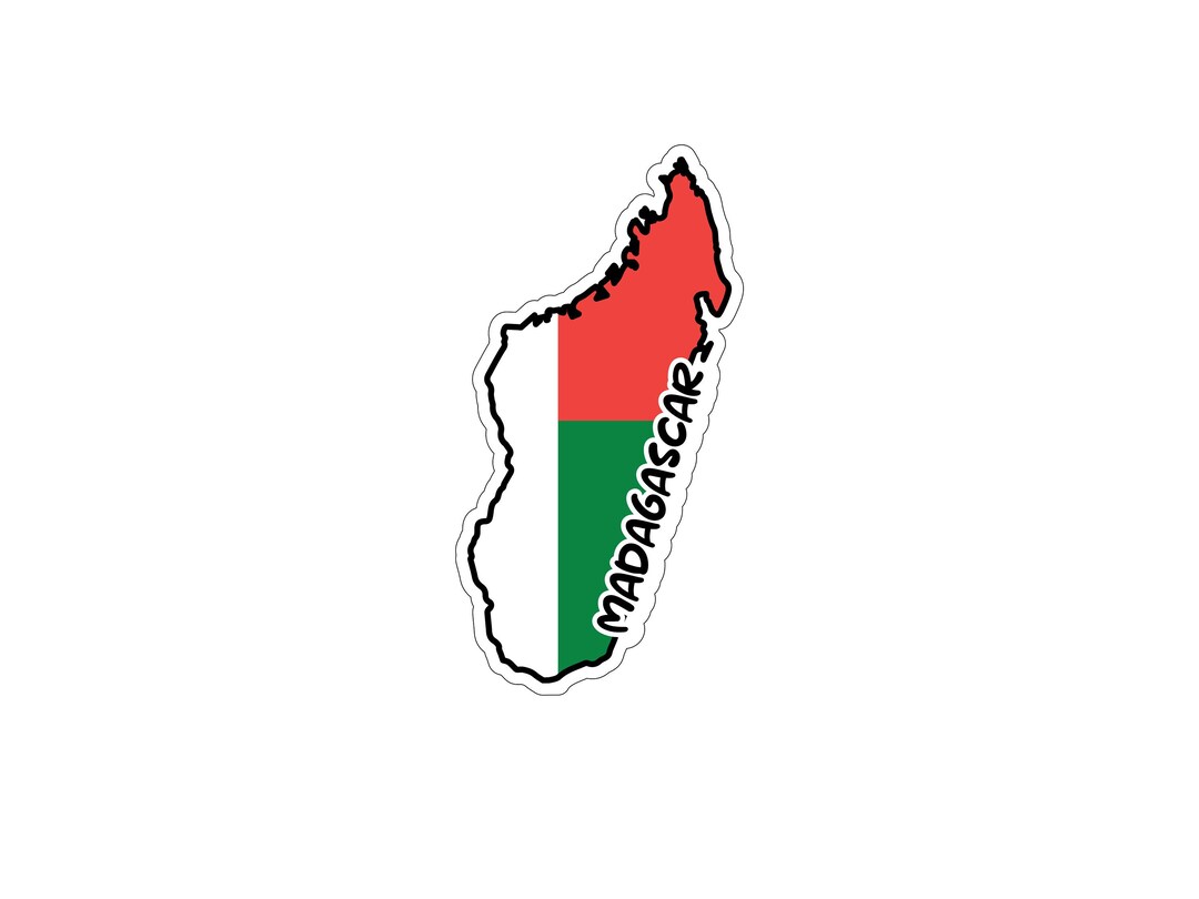 Madagascar Map Flag Sticker Decal - Etsy