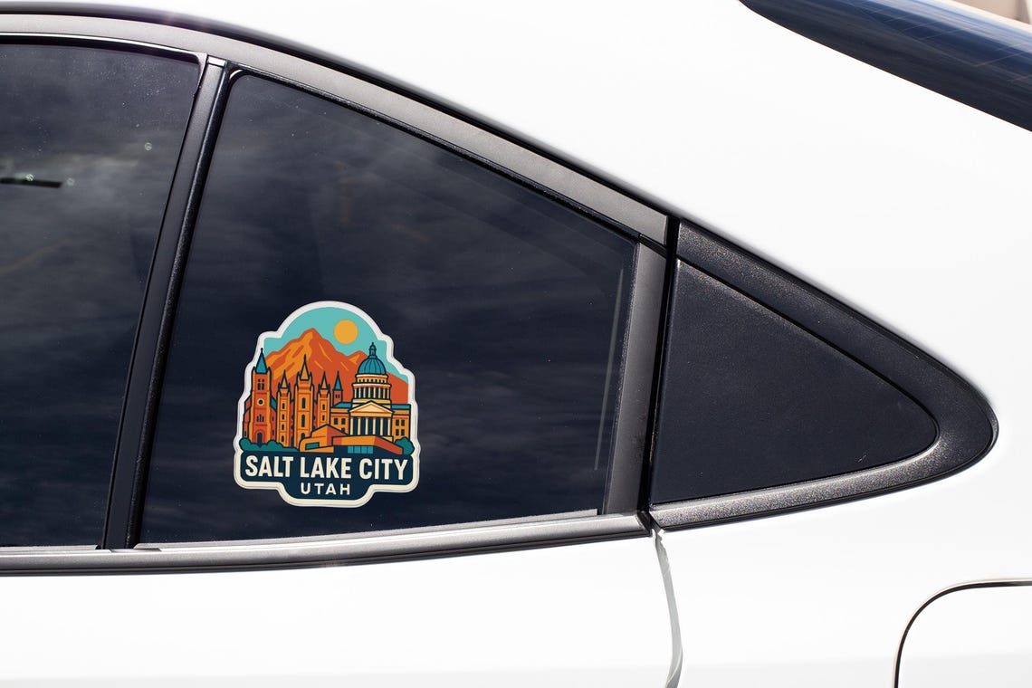 Salt Lake City Sticker Decal Vinyl Die-cut City Skyline Landmark Design ...