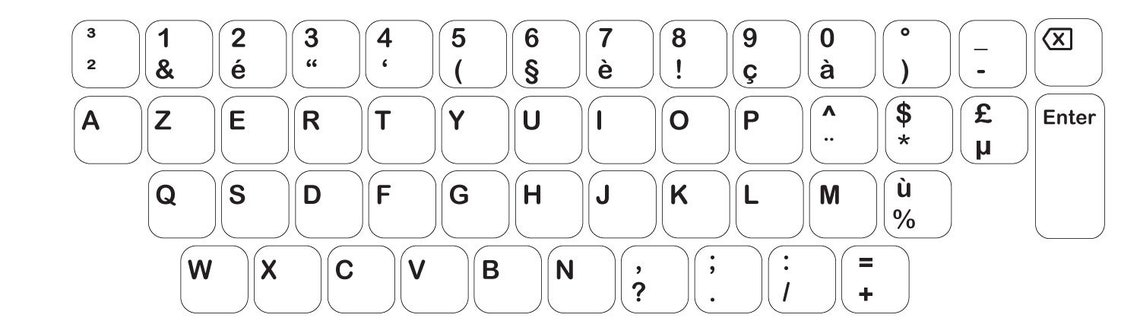 AZERTY Keyboard Sticker Vinyl Decal Sticker - Etsy