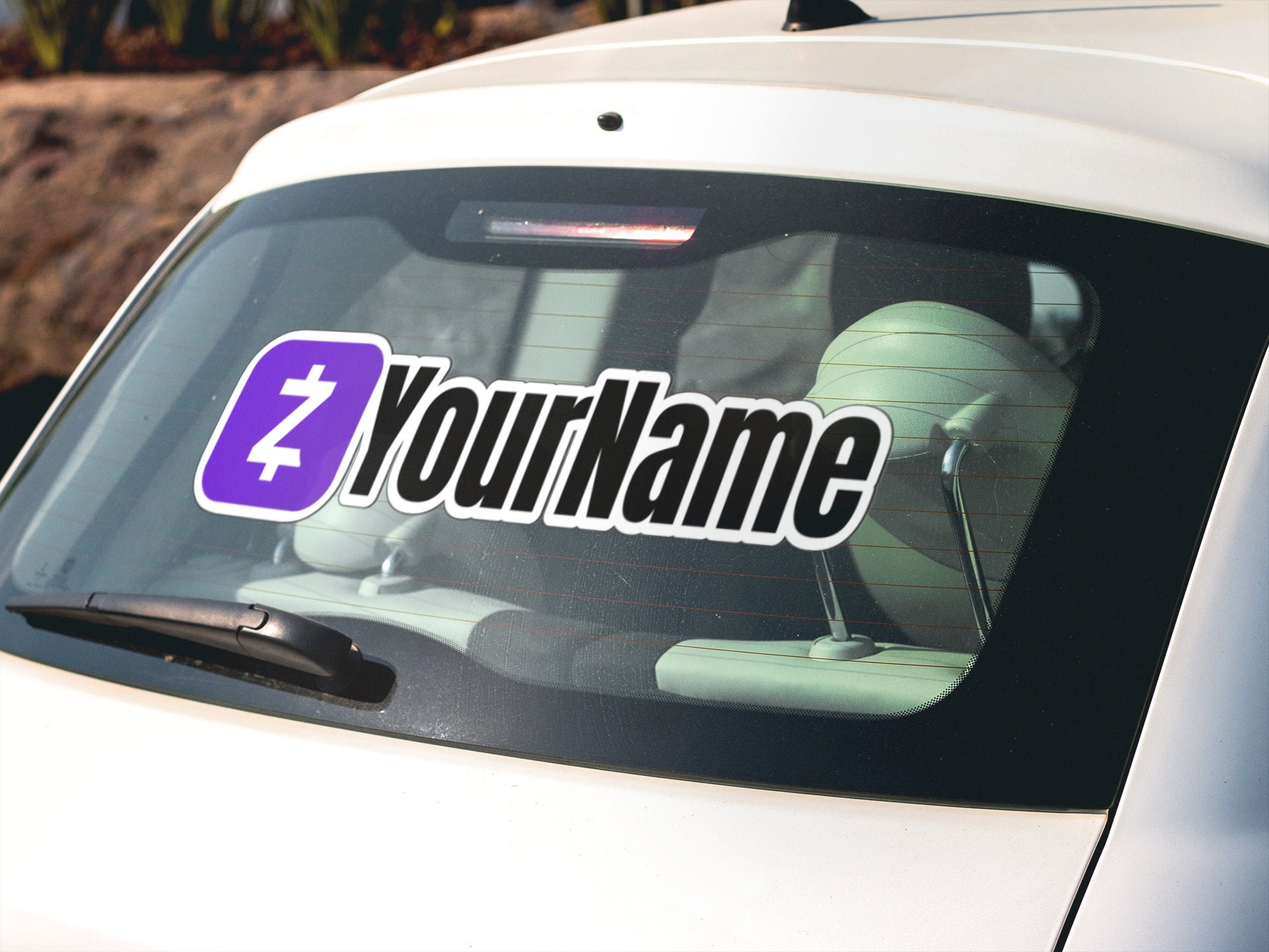 Personalized Zelle Username Decal Sticker Social Media Handle User ID ...