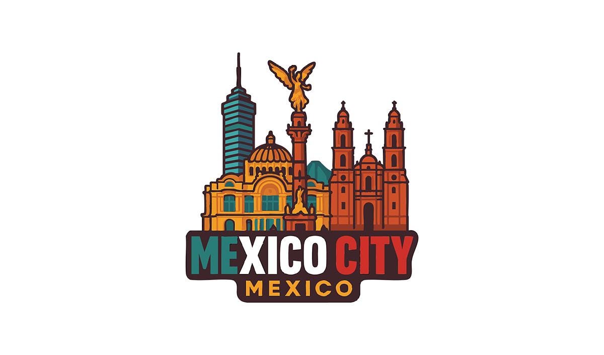 Mexico City Sticker Decal Vinyl Die-cut City Skyline Landmark Design - Etsy
