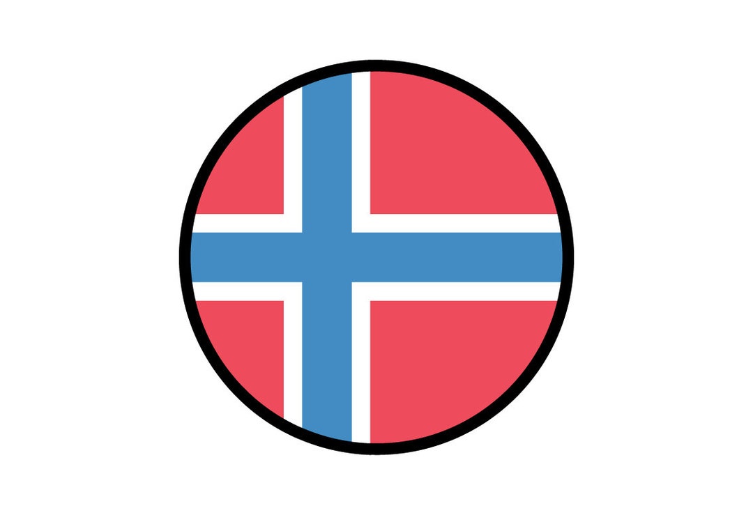 Norway Flag Circle Sticker Decal - Etsy