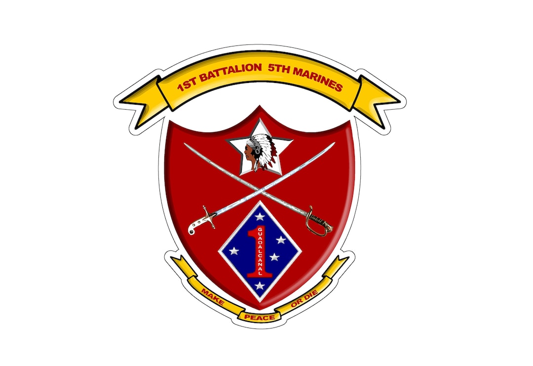 Stickers Decal for US Marine Corps Badge 1st Battalion 5th Marines ...