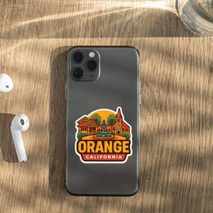 Orange California Sticker Decal Vinyl Die-cut City Skyline Landmark ...