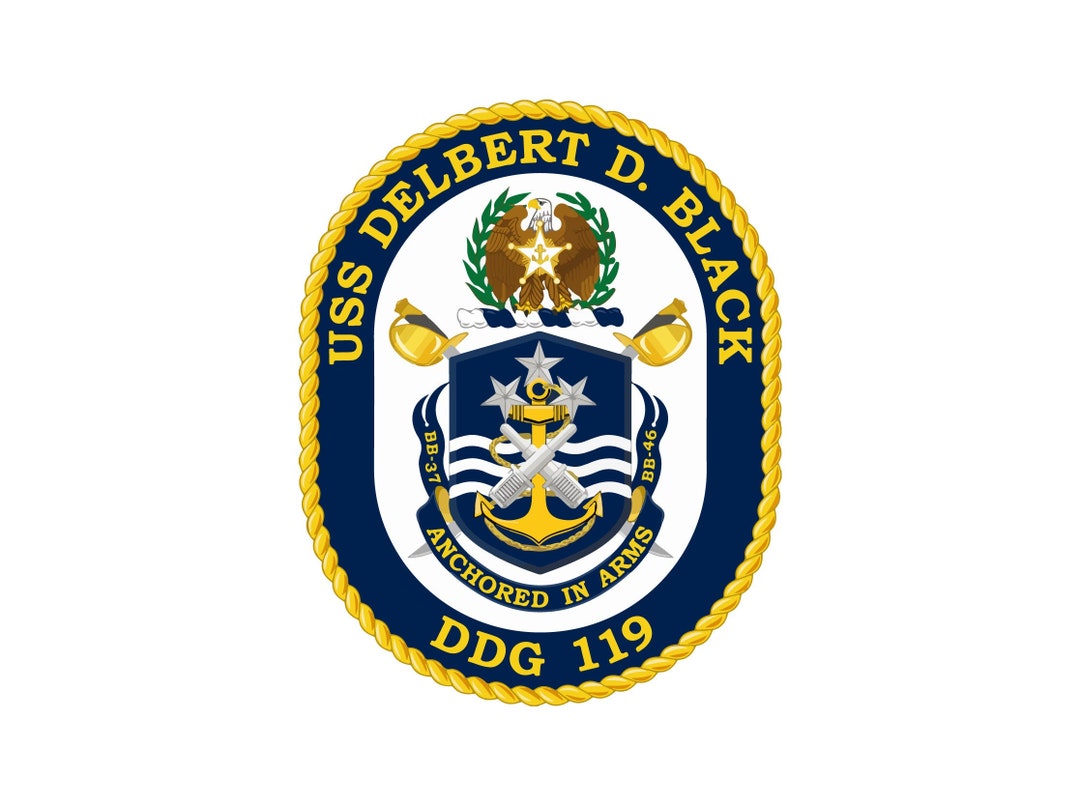 USS Delbert D. Black DDG-119 Badge Sticker Decal Arleigh Burke Class ...