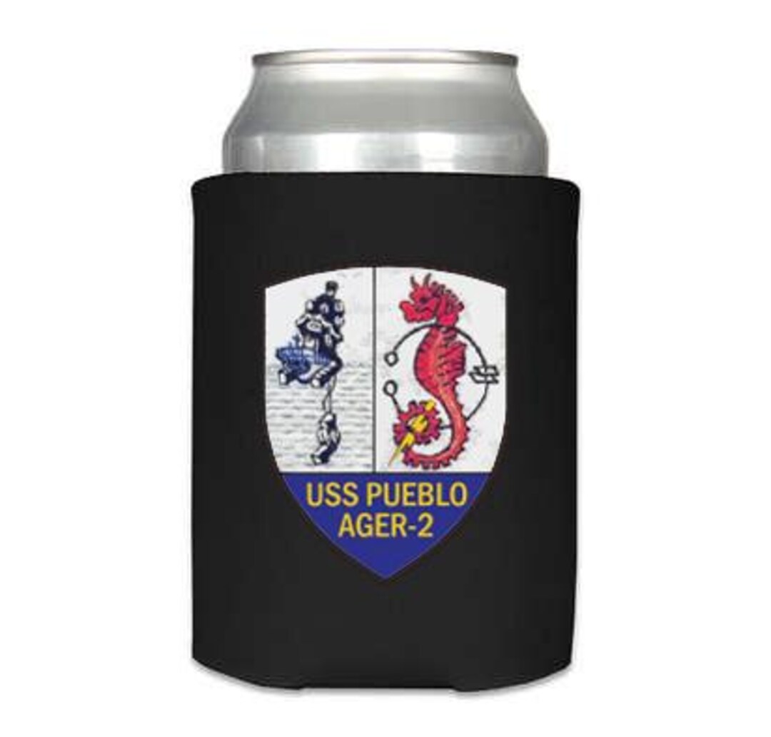 USS Pueblo AGER-2 Neoprene Can Cooler Insulation Foam Banner Class ...