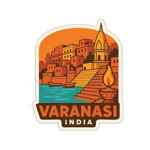 Varanasi India Sticker Decal Vinyl Die-cut City Skyline Landmark Design ...