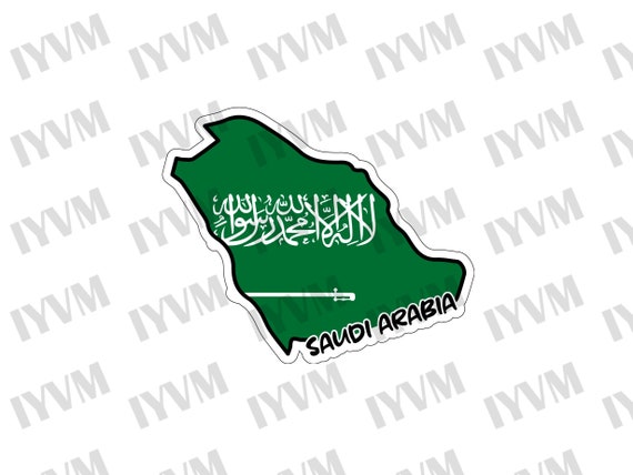 Saudi Arabia Map Flag Sticker Decal / Kingdom of Saudi Arabia | Etsy