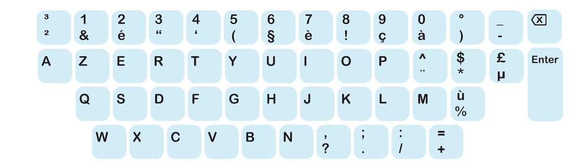 AZERTY Keyboard Sticker Vinyl Decal Sticker - Etsy