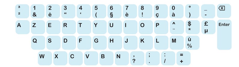 AZERTY Keyboard Sticker Vinyl Decal Sticker - Etsy