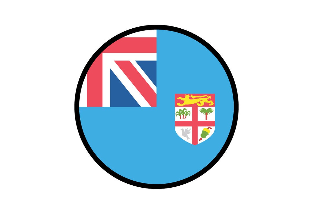 Fiji Flag Circle Sticker Decal - Etsy