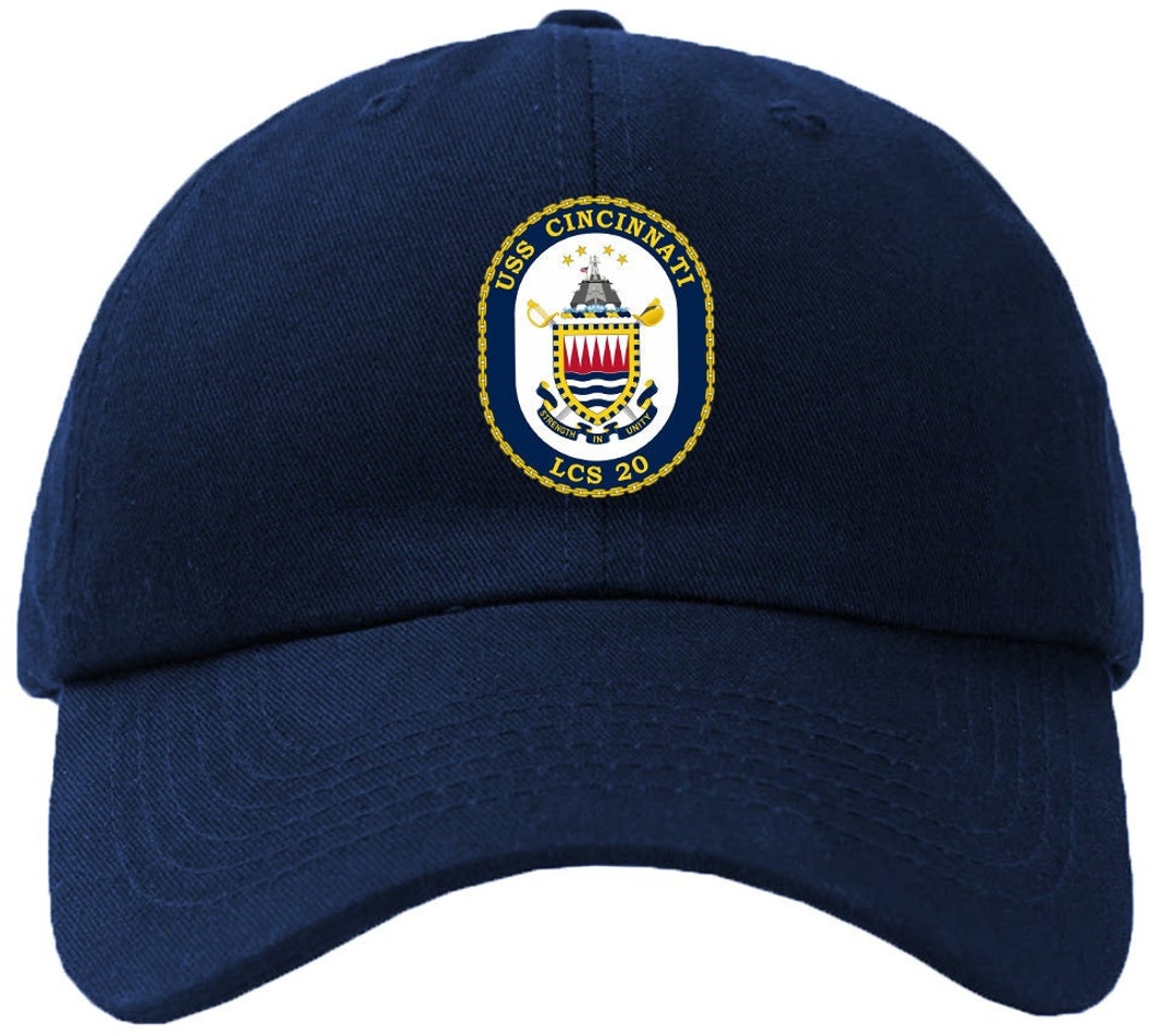 USS Cincinnati LCS-20 Badge Baseball Cap Hat Hook & Loop Closure ...