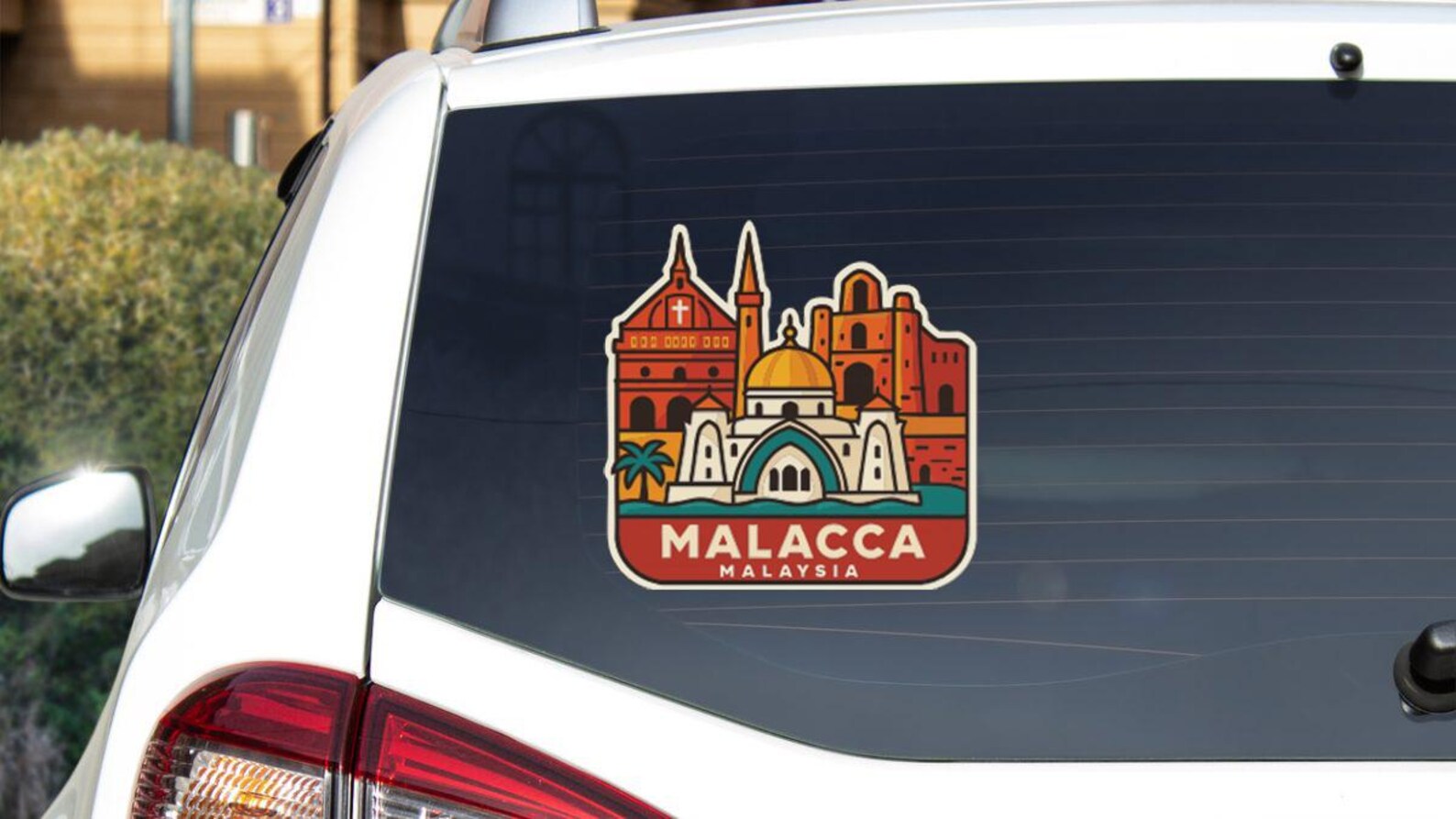 Malacca Malaysia Sticker Decal Vinyl Die-cut City Skyline Landmark ...