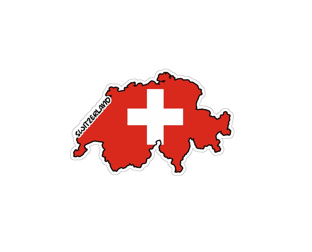 Switzerland Map Flag Sticker Decal - Etsy