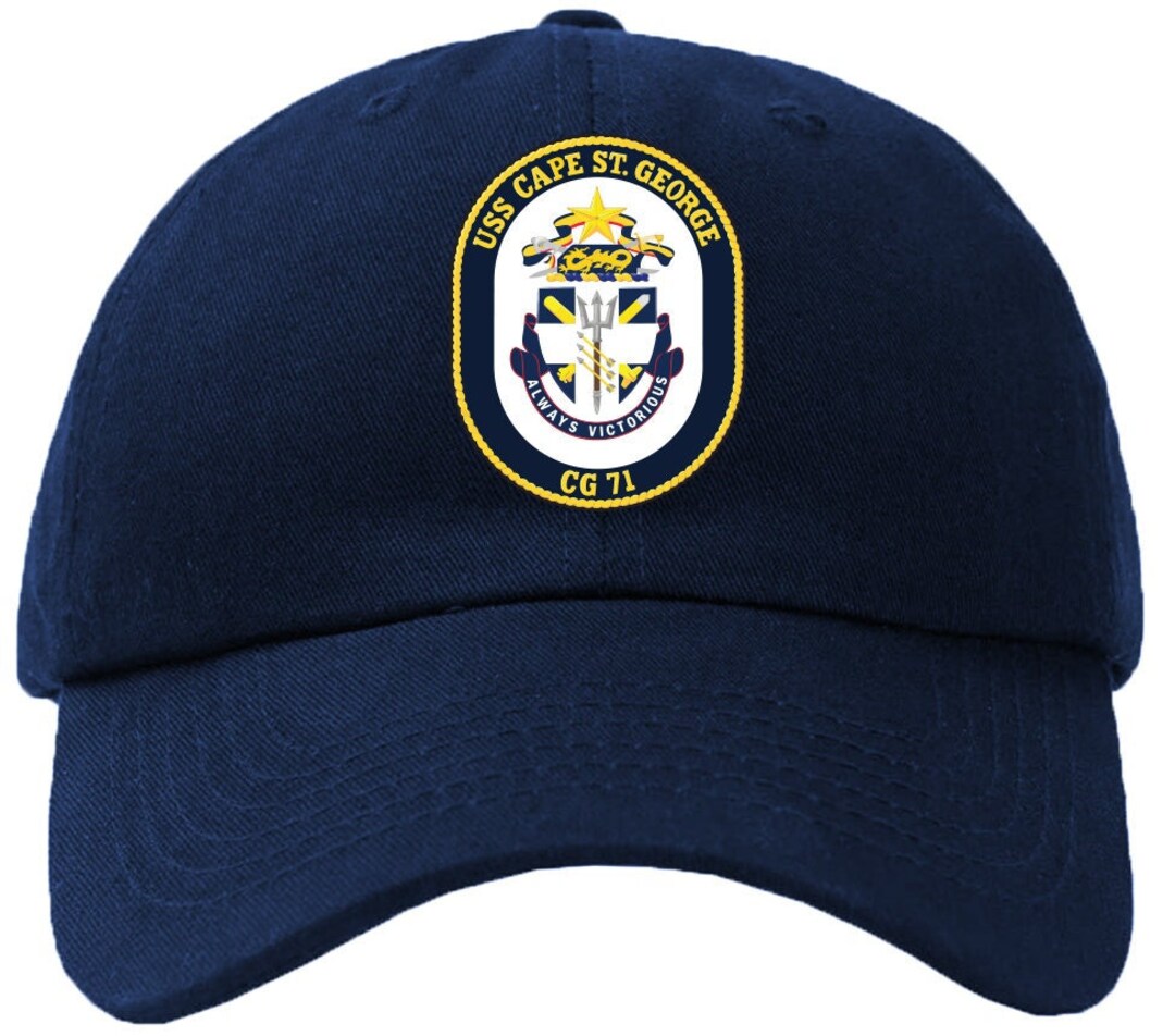 USS Cape St. George CG-71 Badge Baseball Cap Hat Hook & Loop Closure ...