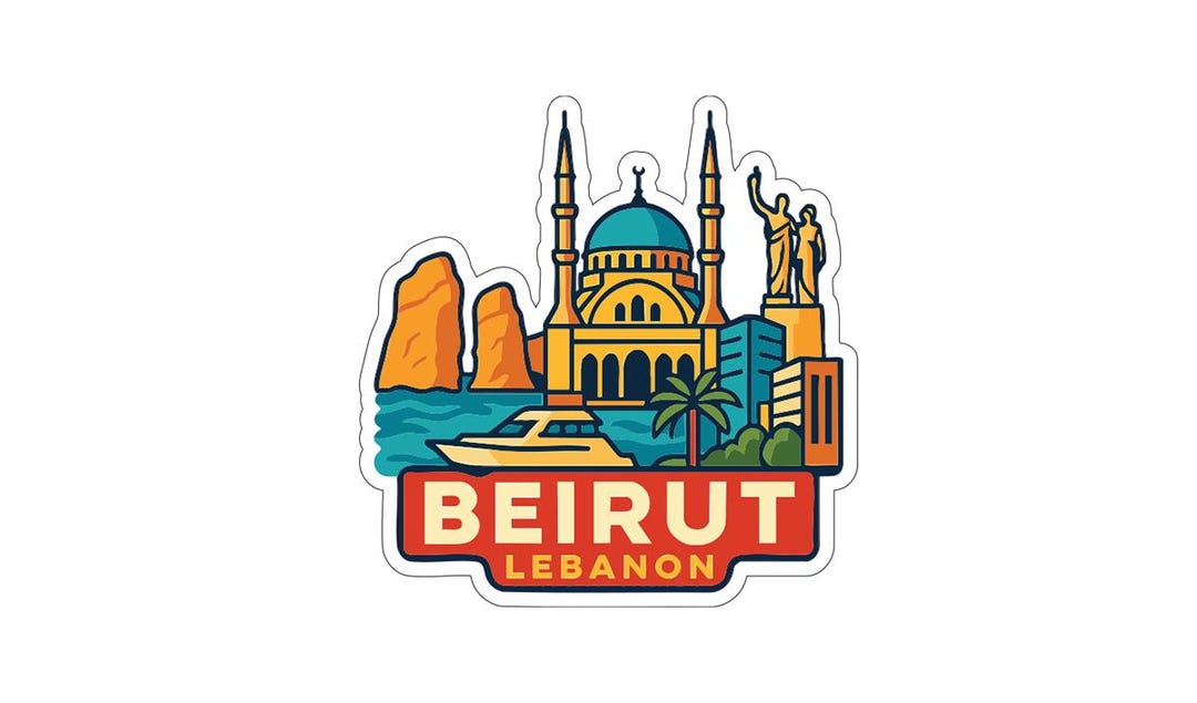 Beirut Lebanon Sticker Decal Vinyl Die-cut City Skyline Landmark Design ...