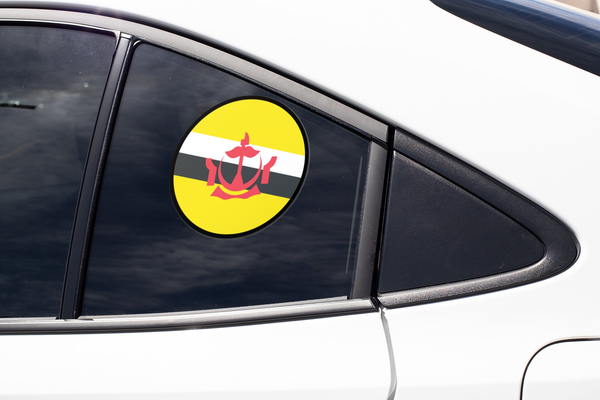 Brunei Flag Circle Sticker Decal - Etsy