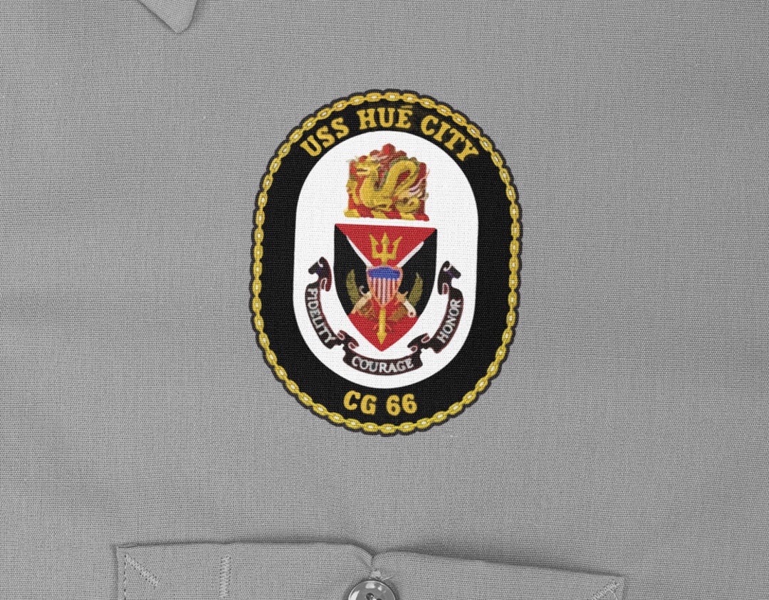 USS Hue City CG-66 Badge Iron on Heat Transfer Vinyl HTV Ticonderoga ...