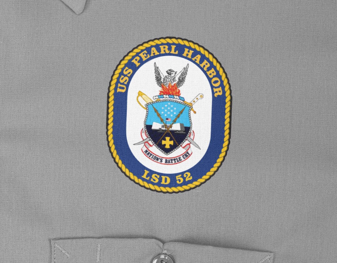 USS Pearl Harbor LSD-52 Badge Iron on Heat Transfer Vinyl HTV Whidbey ...