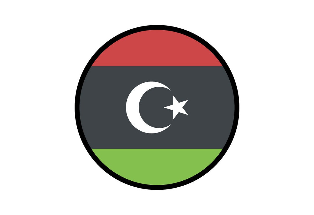 Libya Flag Circle Sticker Decal - Etsy