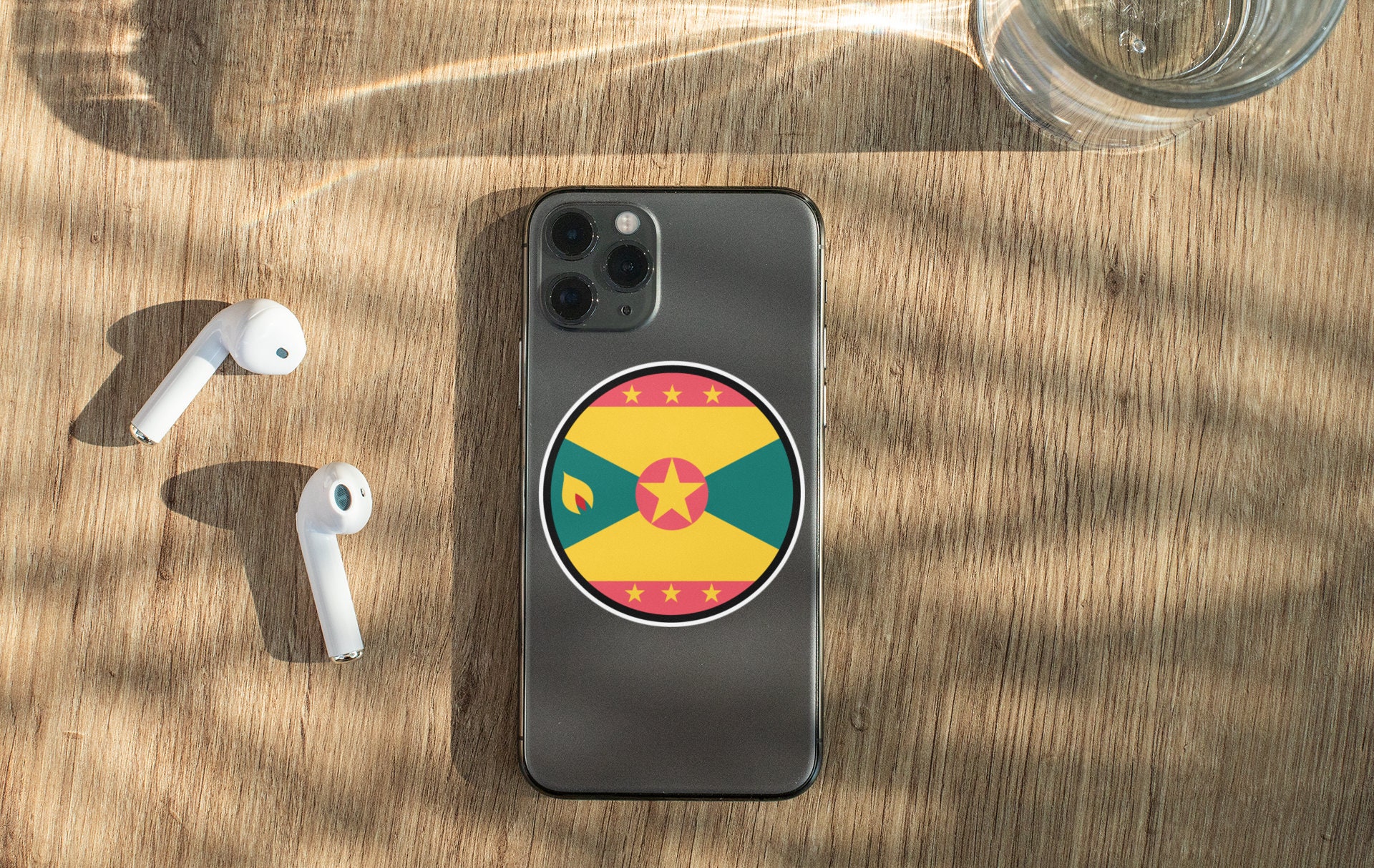 Grenada Flag Circle Sticker Decal - Etsy